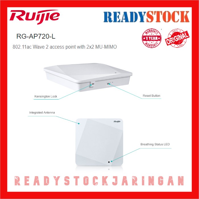 Jual Ruijie RG-AP720L 802.11ac Wave 2 access point with 2x2 MU-MIMO ...