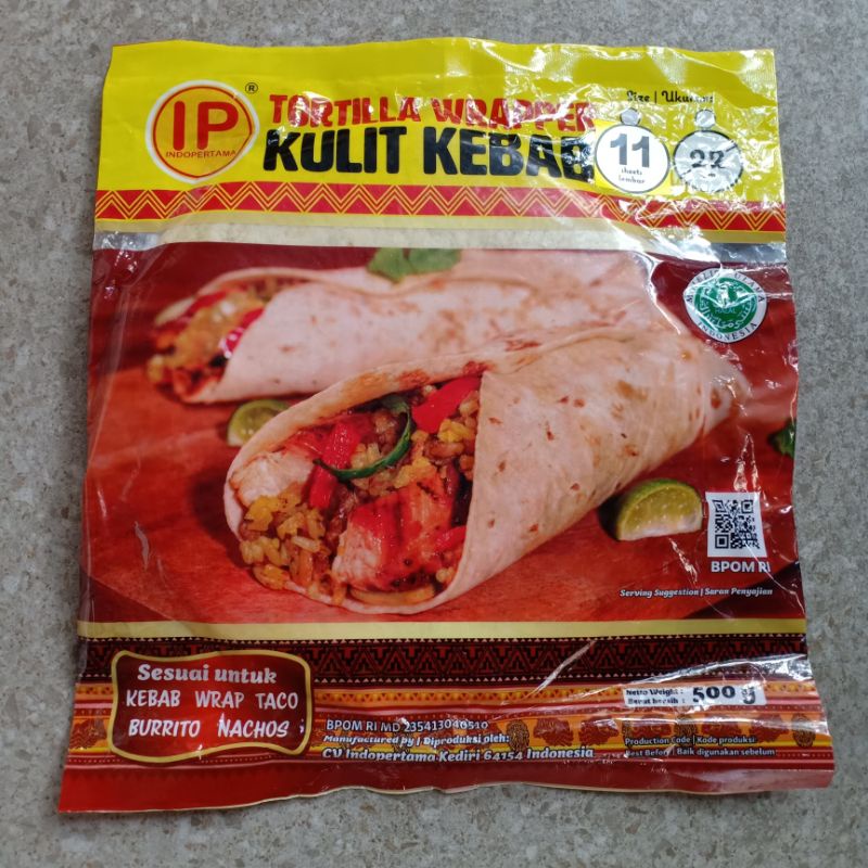 Jual Tortila Wrapper Kulit Kebab 22 cm (11 lmbr)500 gram | Shopee Indonesia