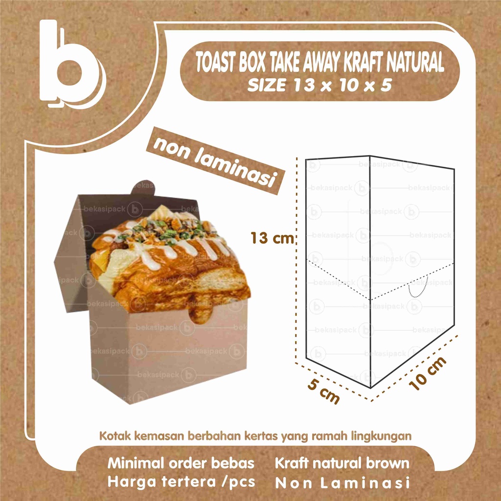 Jual Toast Box Take Away Cromboloni Kraft Natural 13x10x5 I ...