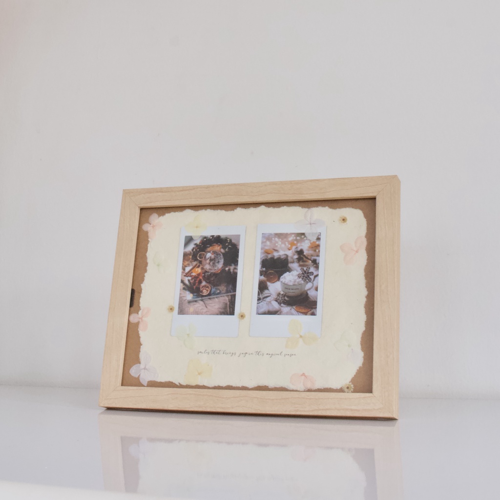 Jual Frame kayu with pressed dried flowers (6R) | Gift | Kado wisuda | Kado ulang tahun ...