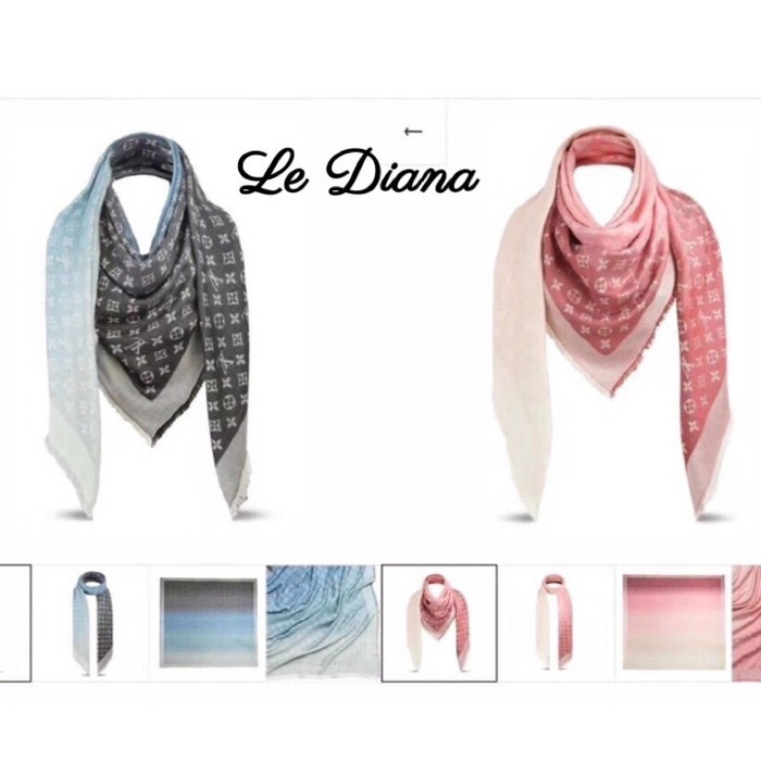 Jual Syal LV Louis Vuitton Super Mirror Quality Blue Pink Gradiasi ...