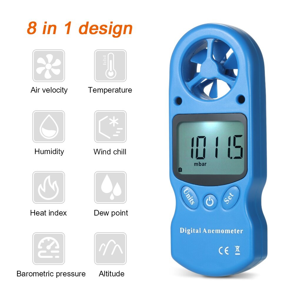 Jual IMPORT 8 in mini Digital Anemometer Wind Speed/Temperature ...
