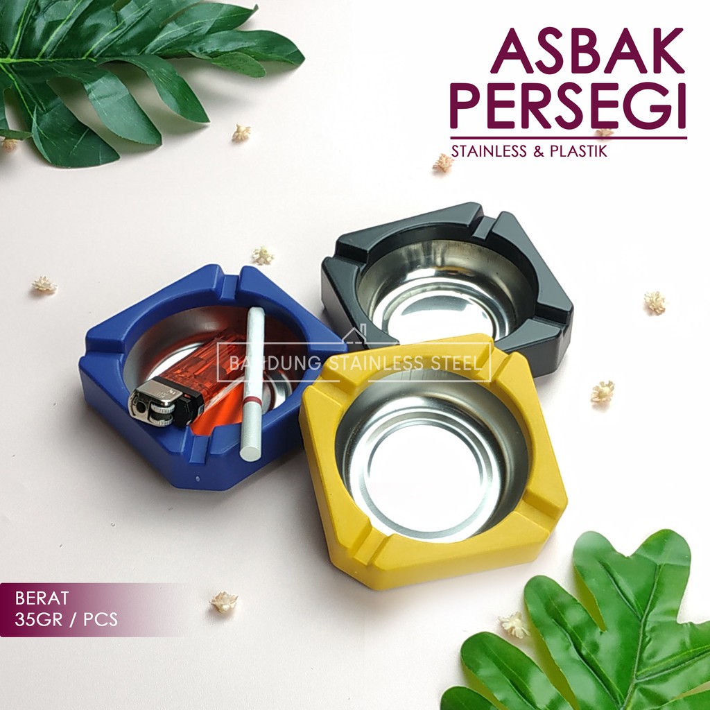 Jual Asbak persegi lucu 3 warna paling murah stainless hitam biru ...