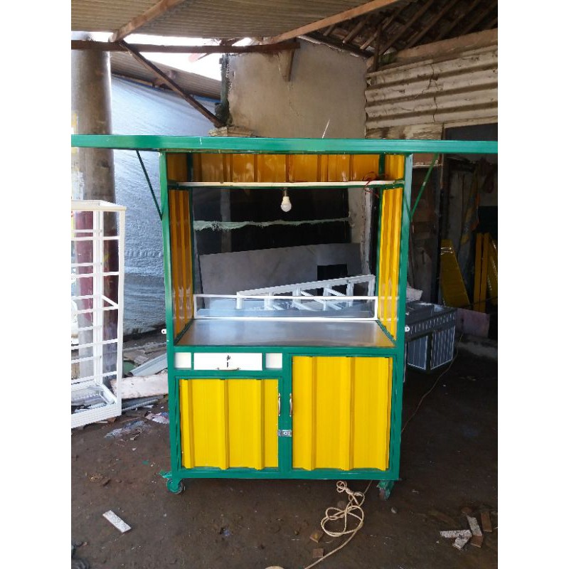 Jual Booth/Rombong Semi Kontainer Ukuran 120x60cm, tinggi 190cm, Roda 4 ...