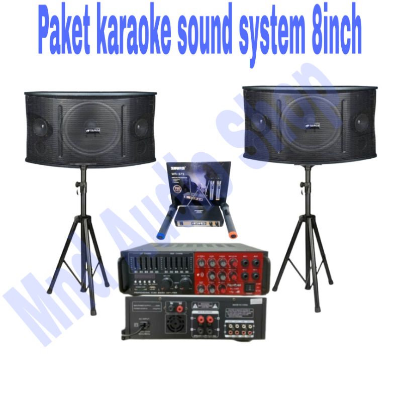Jual Paket Sound System Karaoke set speaker 8inch +amplifier | Shopee ...