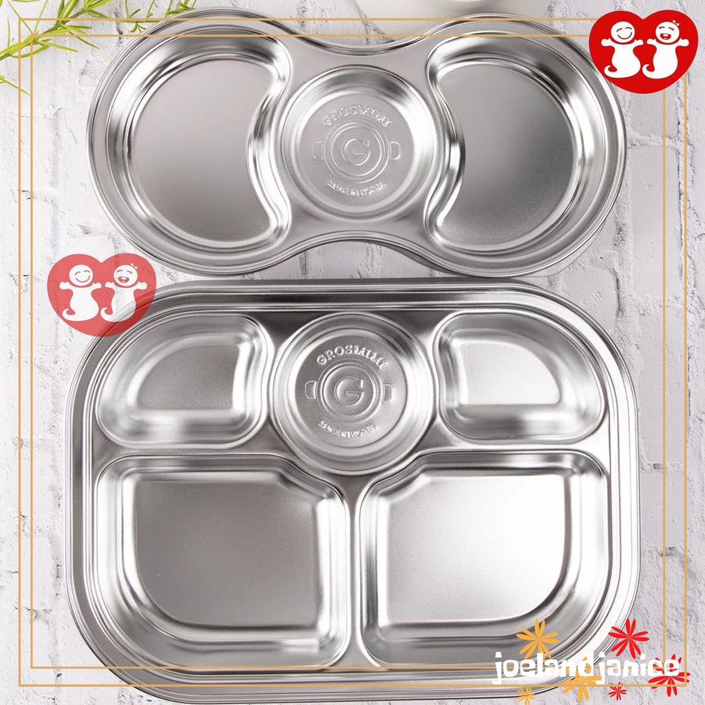 Jual Grosmimi Stainless Baby Food Tray (Include Cover) / 3C 5C ...
