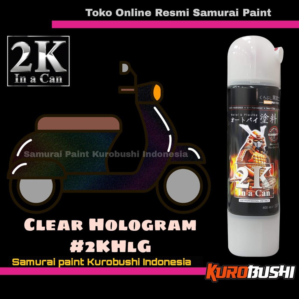 Jual Samurai Paint CLEAR HOLOGRAM 2KHLG Clear Pelangi 2K Cat Semprot ...