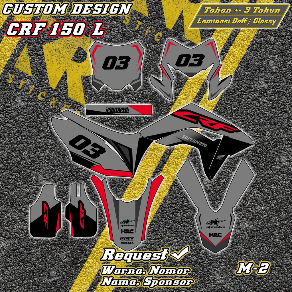 Jual Stiker Decal CRF 150L Custom Desain, Request desain Sticker crf ...