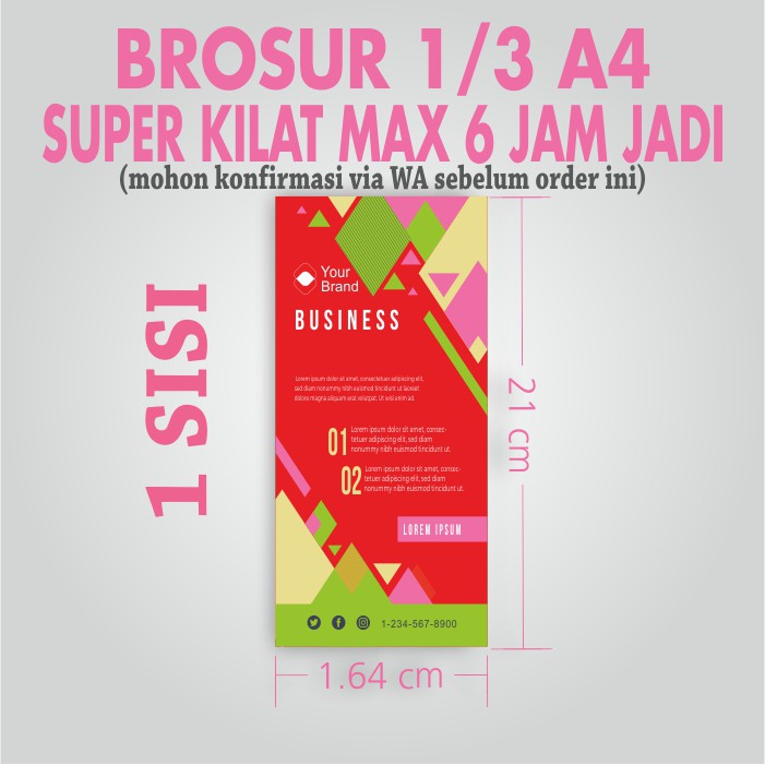 Jual Brosur Super Kilat Art Paper Ukuran 1/3 A4 1 Hari Jadi | Shopee Indonesia