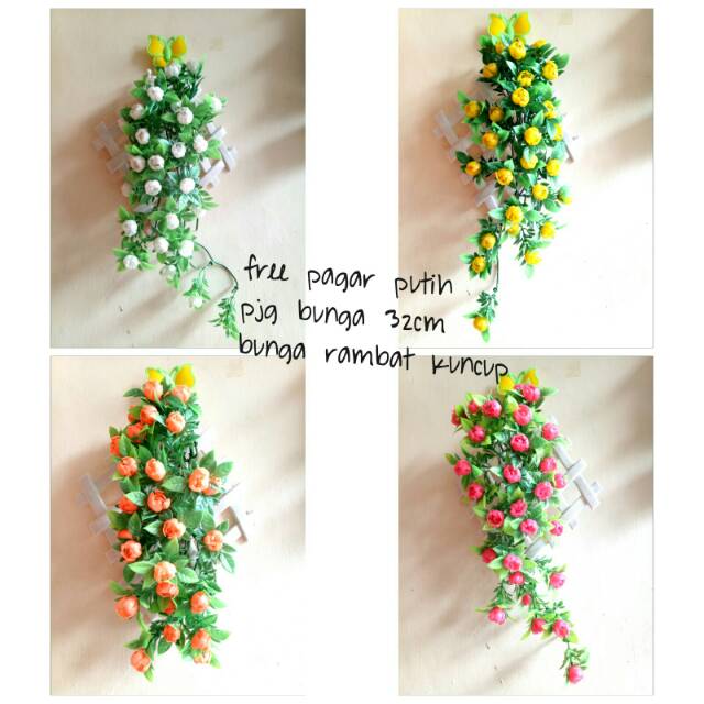 Jual Bunga plastik rambat 32cm free pagar putih segitiga | Shopee Indonesia