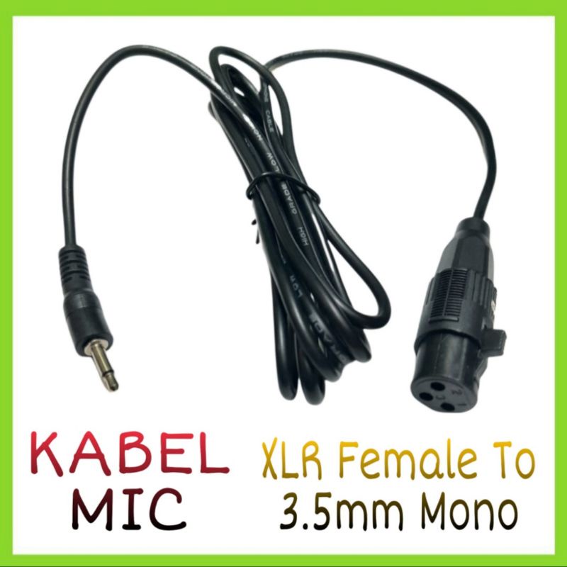 Jual Kabel Mic XLR Female To 3.5mm Mono Jack Kabel Microphone | Shopee ...