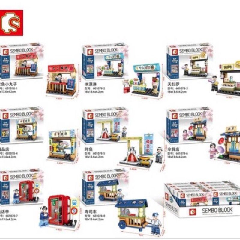 Jual Bricks Sembo Block Japanese Mini Street Food Stall 1 set (8 box ...