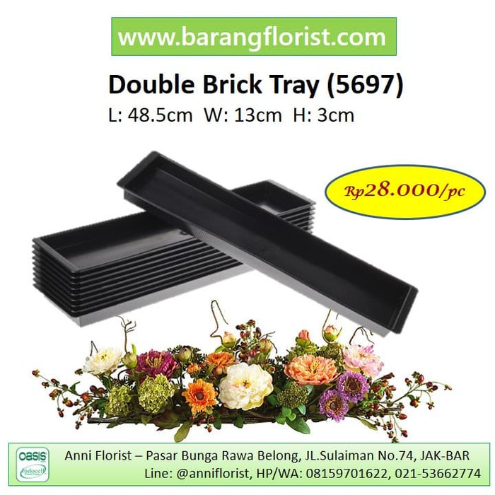 Jual PROMO Floral Tray Panjang Piring Tatakan Dish wadah Oasis busa ...