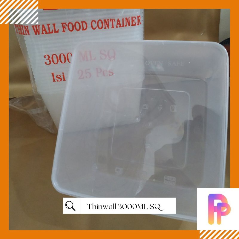 Jual Kotak Makan Persegi 3000ml Box Thinwall Food Container Isi