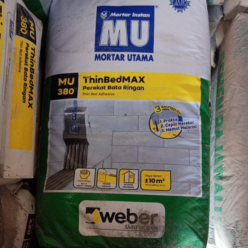 Jual MU 380 lem hebel perekat bata ringan mortar utama | Shopee Indonesia