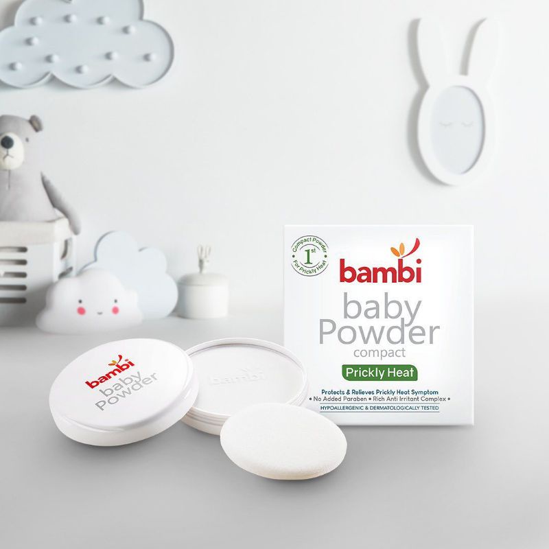 Jual Bambi baby compact powder prickly heat 40g | Shopee Indonesia