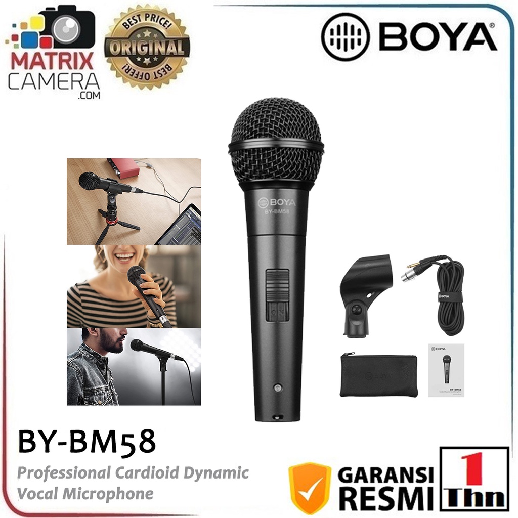 Jual Boya BY-BM58 Cardioid Dynamic Vocal Microphone | Shopee Indonesia