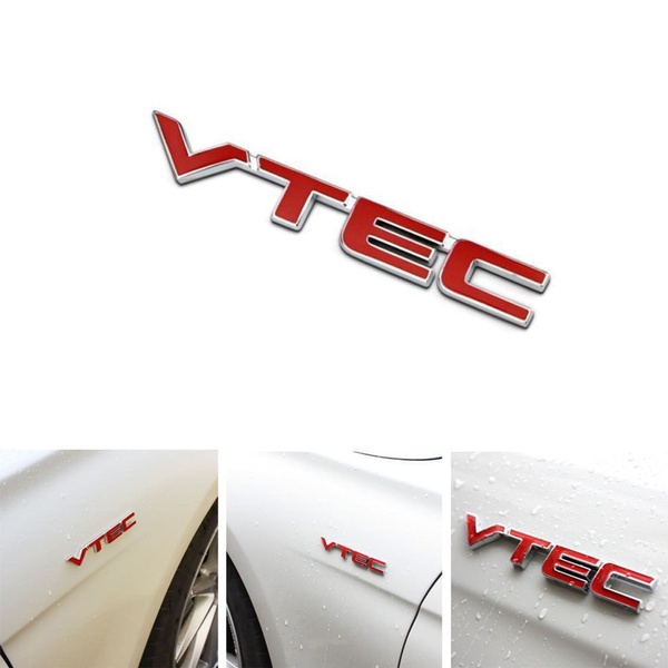 Jual Logo VTEC Honda Merah Red Metal Car Letter Sticker Auto Fender ...