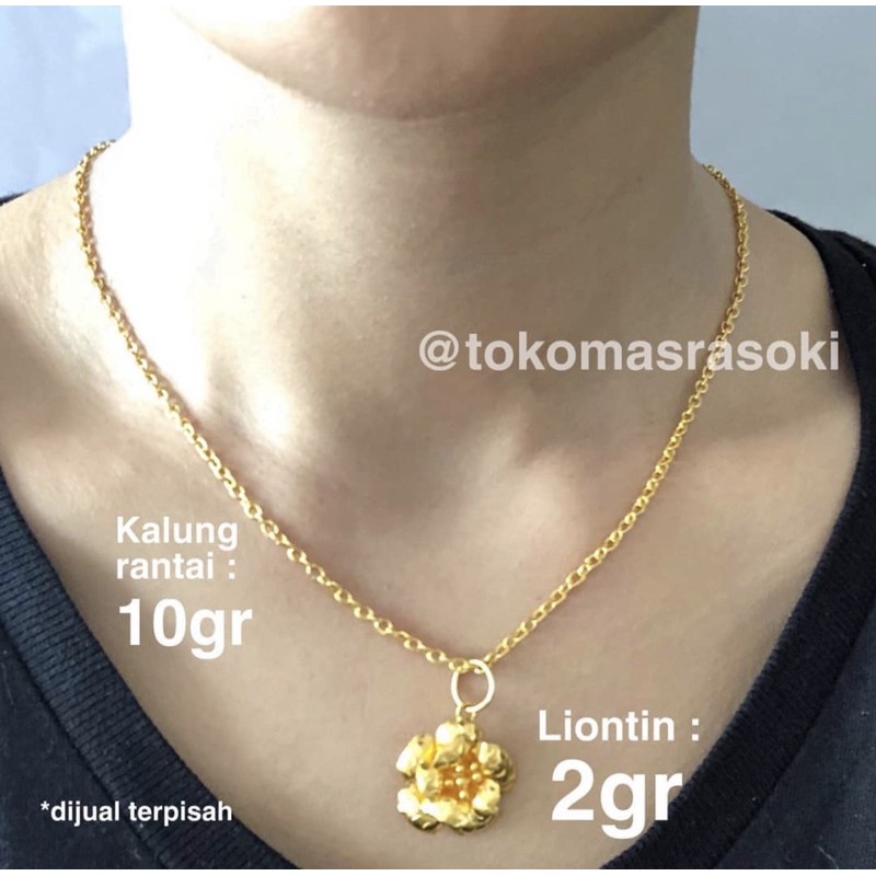 Jual LIONTIN BUNGA MAWAR EMAS LM 9999 2gr -10gr | TOKOMASRASOKI ...