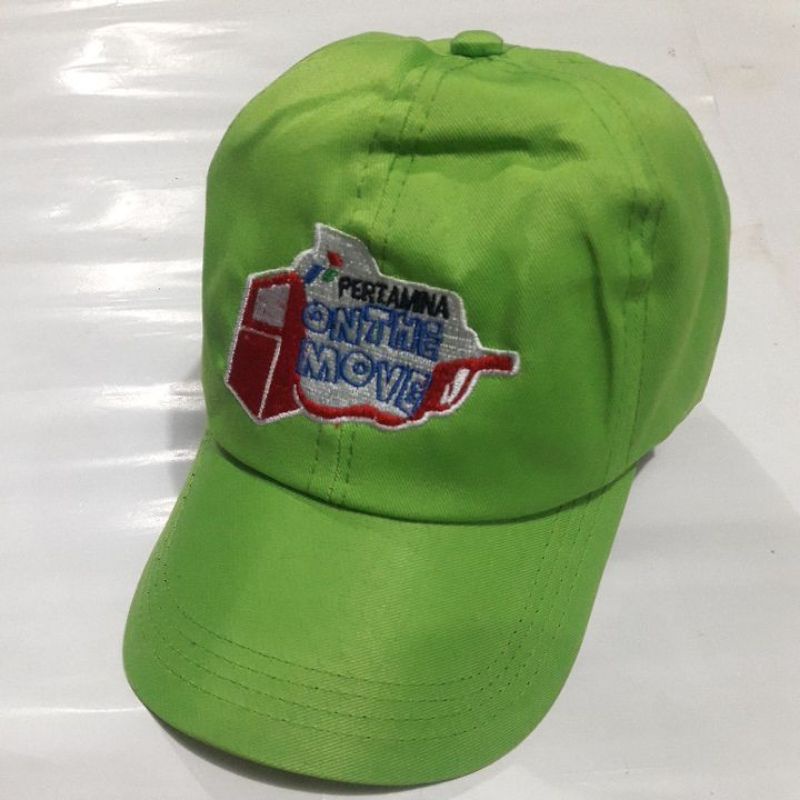 Jual TOPI SPBU PERTAMINA ON THE MOVE HIJAU BORDIR ORIGINAL PREMIUM ...
