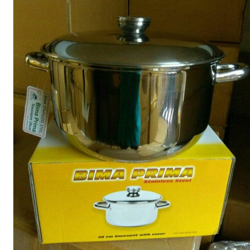 Jual PANCI BIMA PRIMA SAUCEPOT 16cm 18cm 20cm 22cm 24cm 26cm 28CM ...
