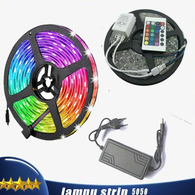 Jual lampu led strip rgb 5050 warna warni komplit IP44 5meter smd ...