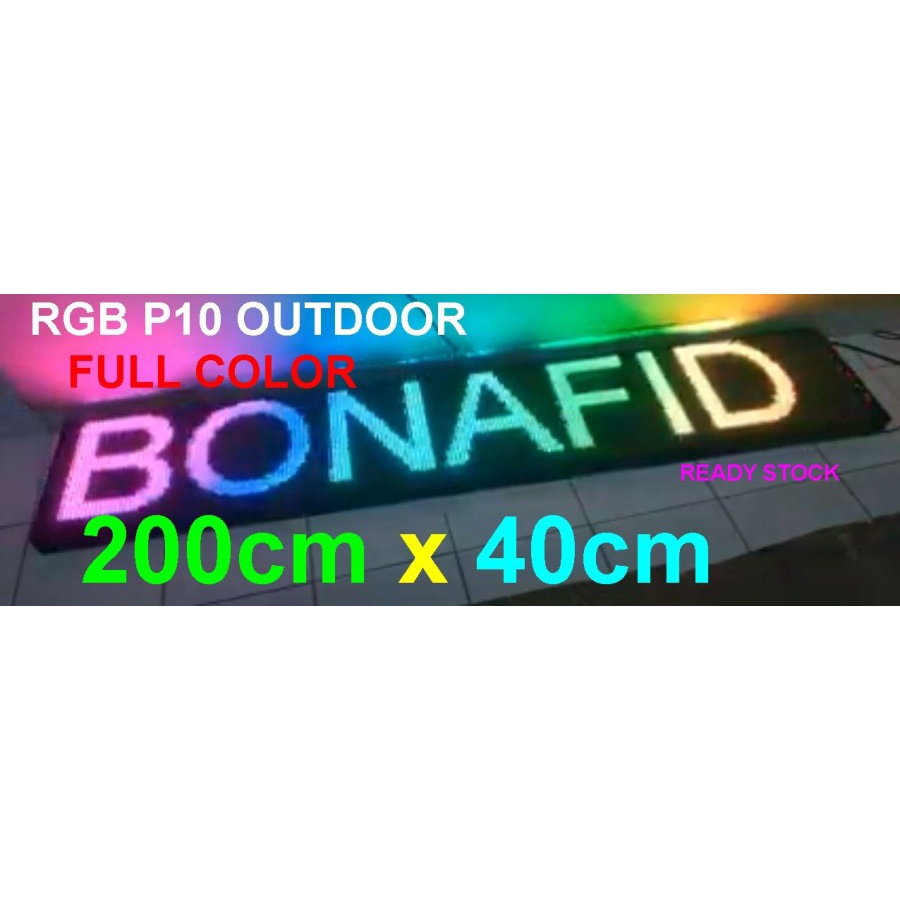 Jual RGB LED running text 235cm x 20cm wifi moving led tulisan berjalan ...