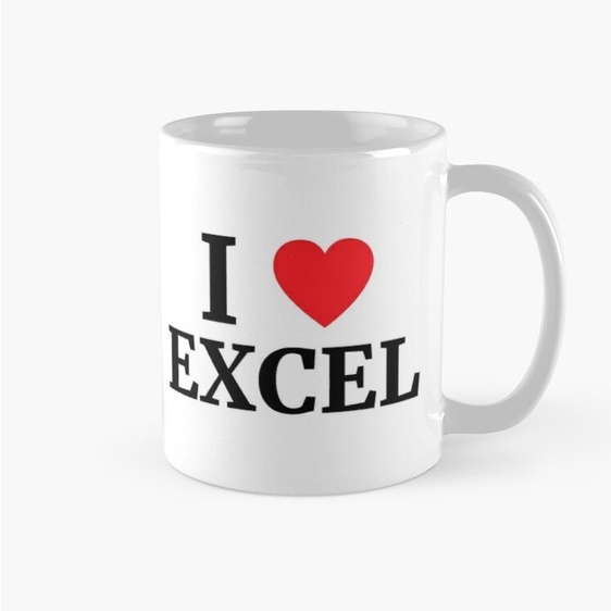 Jual Mug Gelas I Heart Excel Heart | Shopee Indonesia