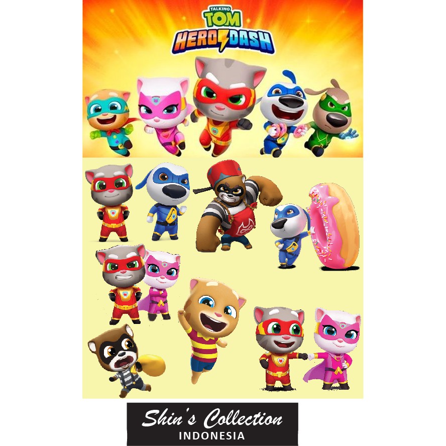 Jual Stiker Sticker murah anti air Talking tom hero dash 1 pcs | Shopee ...