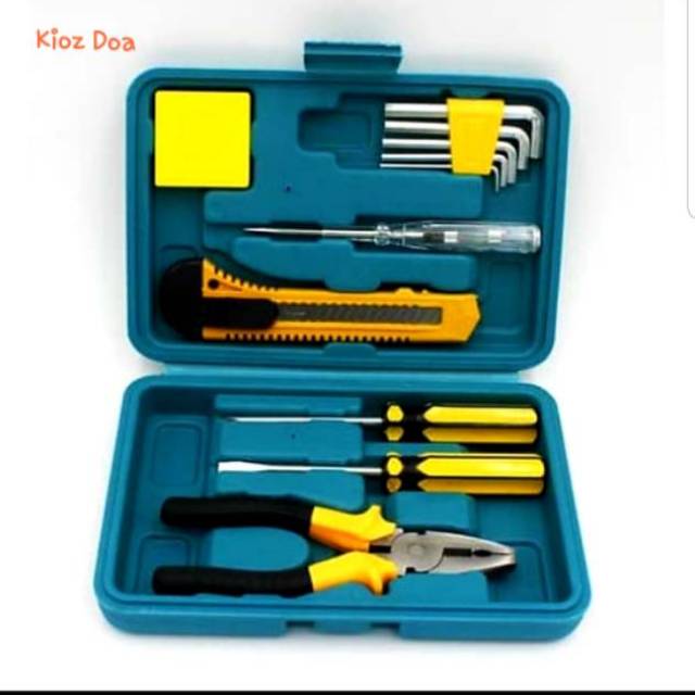 Jual 11 Pcs Box Multipurpose Hand Tool Kit / Tool Kit Set Isi 11 Pcs ...