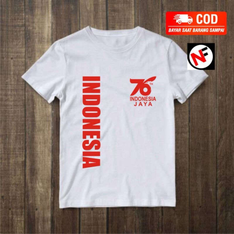Jual T-shirt Kaos Kemerdekaan Indonesia 76 - Kaos HUT RI 76 - kaos agustusan / kaos proklamasi ...