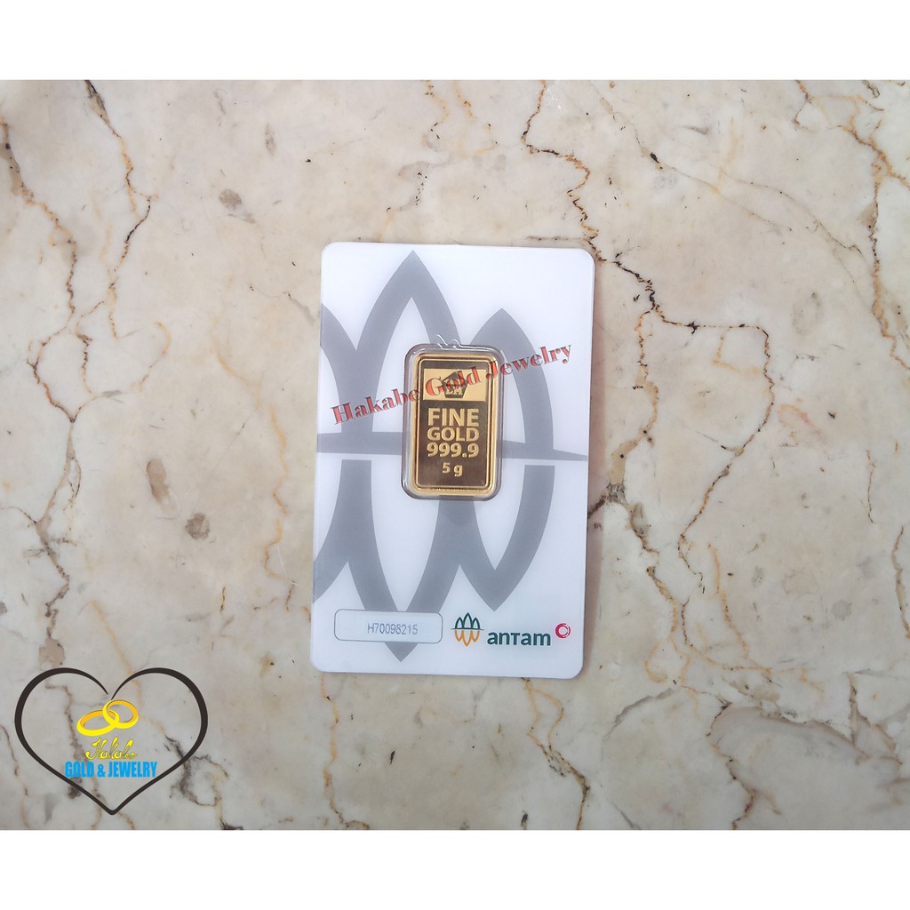 Jual Emas Batangan ANTAM Logam Mulia 24K Gold Bar Gold Fine Gold 5 Gram ...