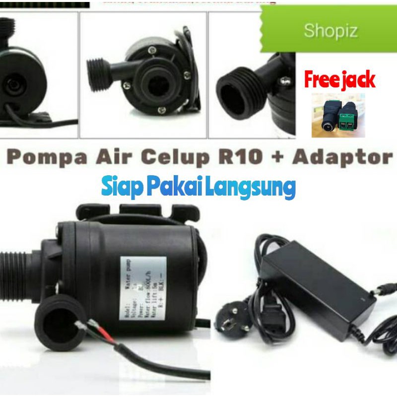 Jual Pompa Air Celup Mini DC 12v R10 dan Adaptor Submersible Pump ...