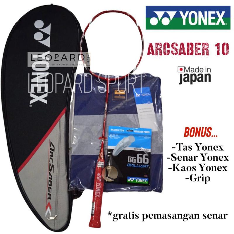 Jual Raket Badminton Yonex Arcsaber 10 Red / Raket Yonex Japan Original ...