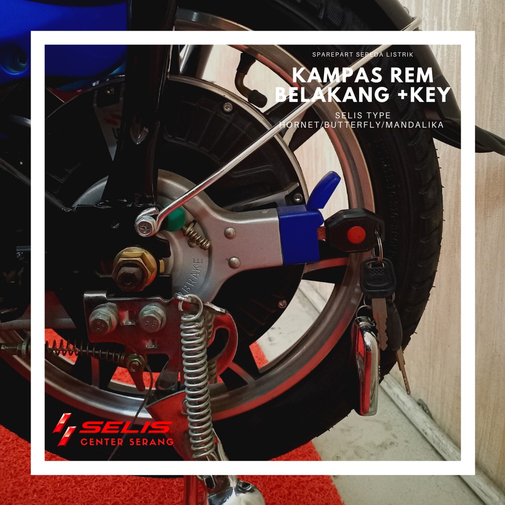 Jual Kampas Rem Belakang + Key Sepeda Listrik Drum Brake Rear / Rem ...