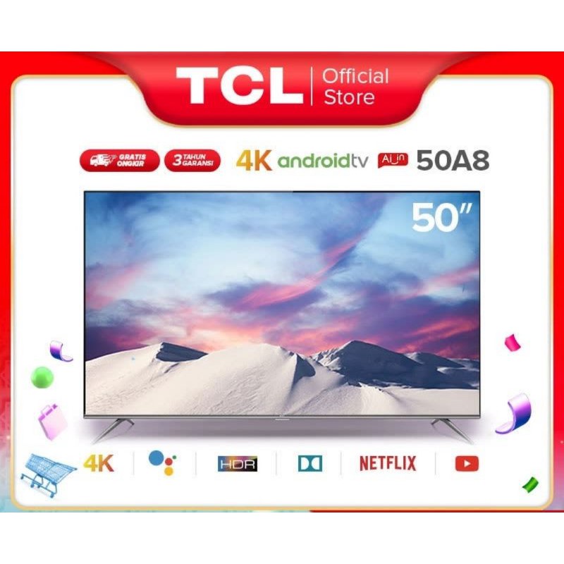 Jual TCL Led UHD smart android 50in 50A8 | Shopee Indonesia