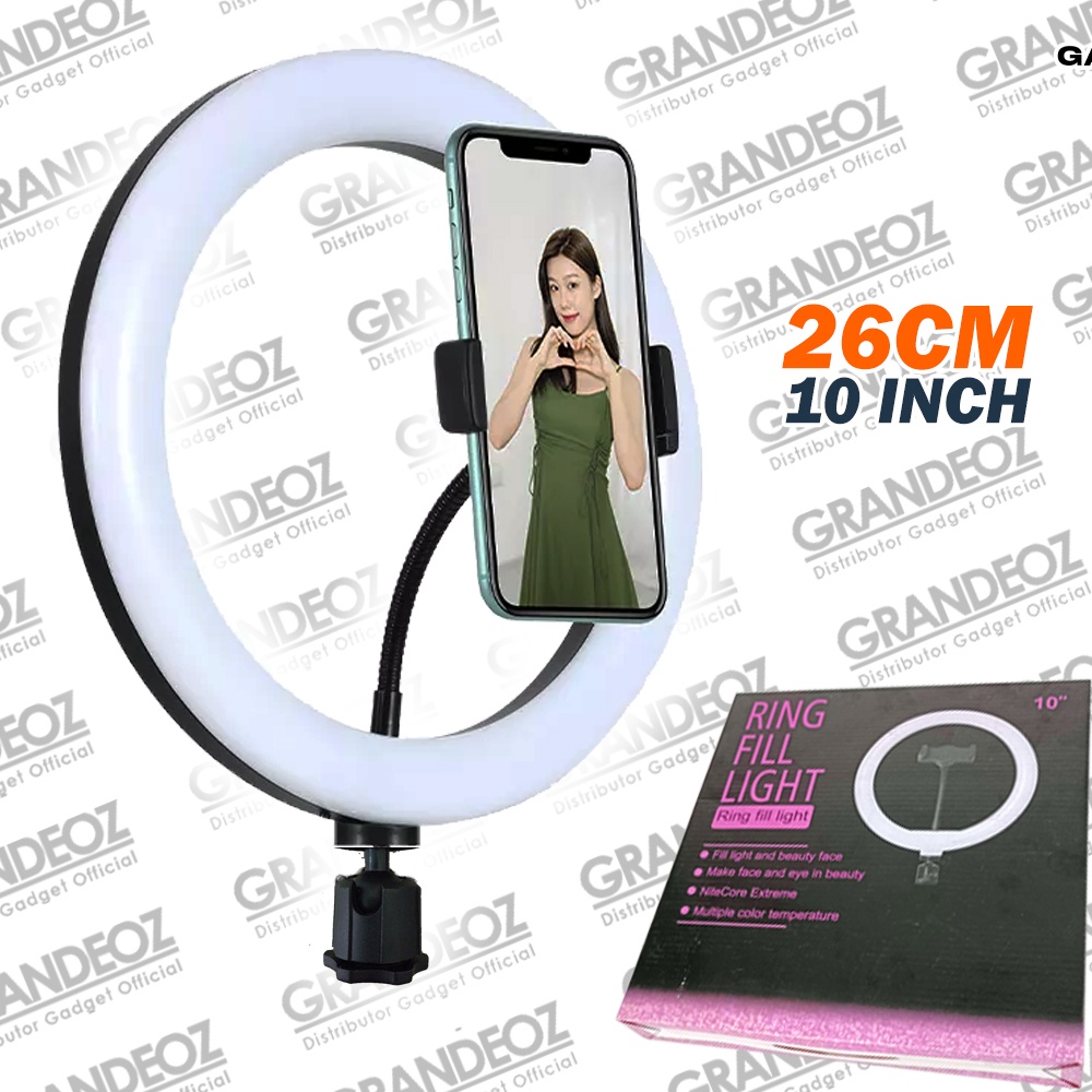 Jual LAMPU RING LIGHT 26CM TIKTOK HOLDER HANDPHONE Smartphone LED 12W ...