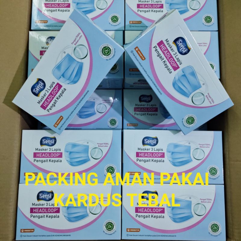Jual Sensi Masker Surgical Earloop Headloop isi 40 dan 50 Original ... Jual Sensi Masker Surgical Earloop Headloop isi 40 dan 50 Original ...