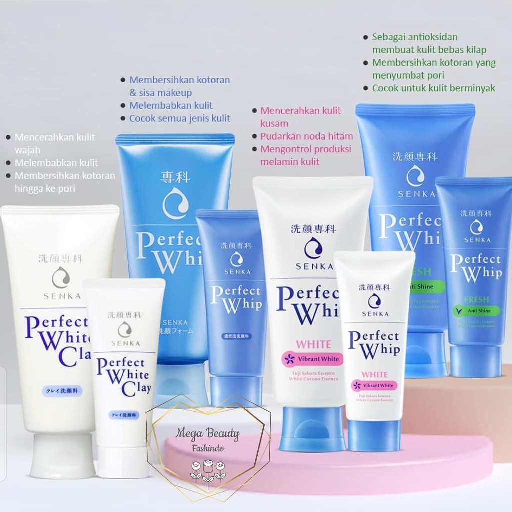 Jual Senka Perfect Whip White Clay | Fresh | Vibrant | Acne | Collagen ...
