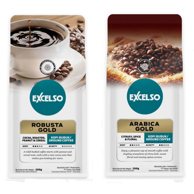 Jual Kopi Excelso Robusta Gold Arabica Gold Bubuk 200gr | Shopee Indonesia