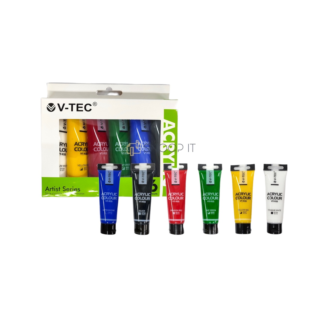Jual Cat Akrilik VTEC VT-635 Acrylic Colours 6 Warna x 35 ML – Set SHSNP | Shopee Indonesia