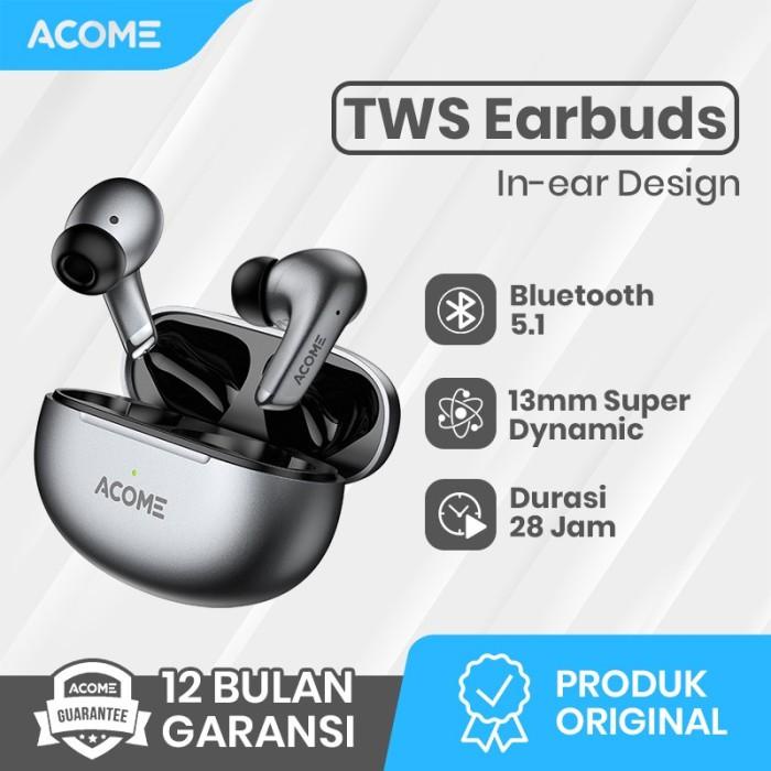 Jual ACOME TWS Bluetooth 5.1 ENC earpods earbuds Waterproof T8 Garansi ...