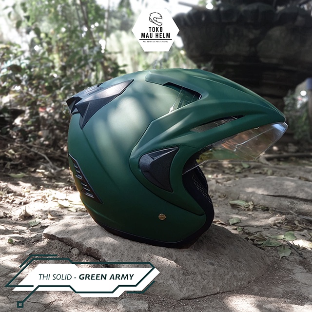 Jual Helm Helmet Motor Half Face Helm Tentara TNI Hijau Army Doff SNI ...