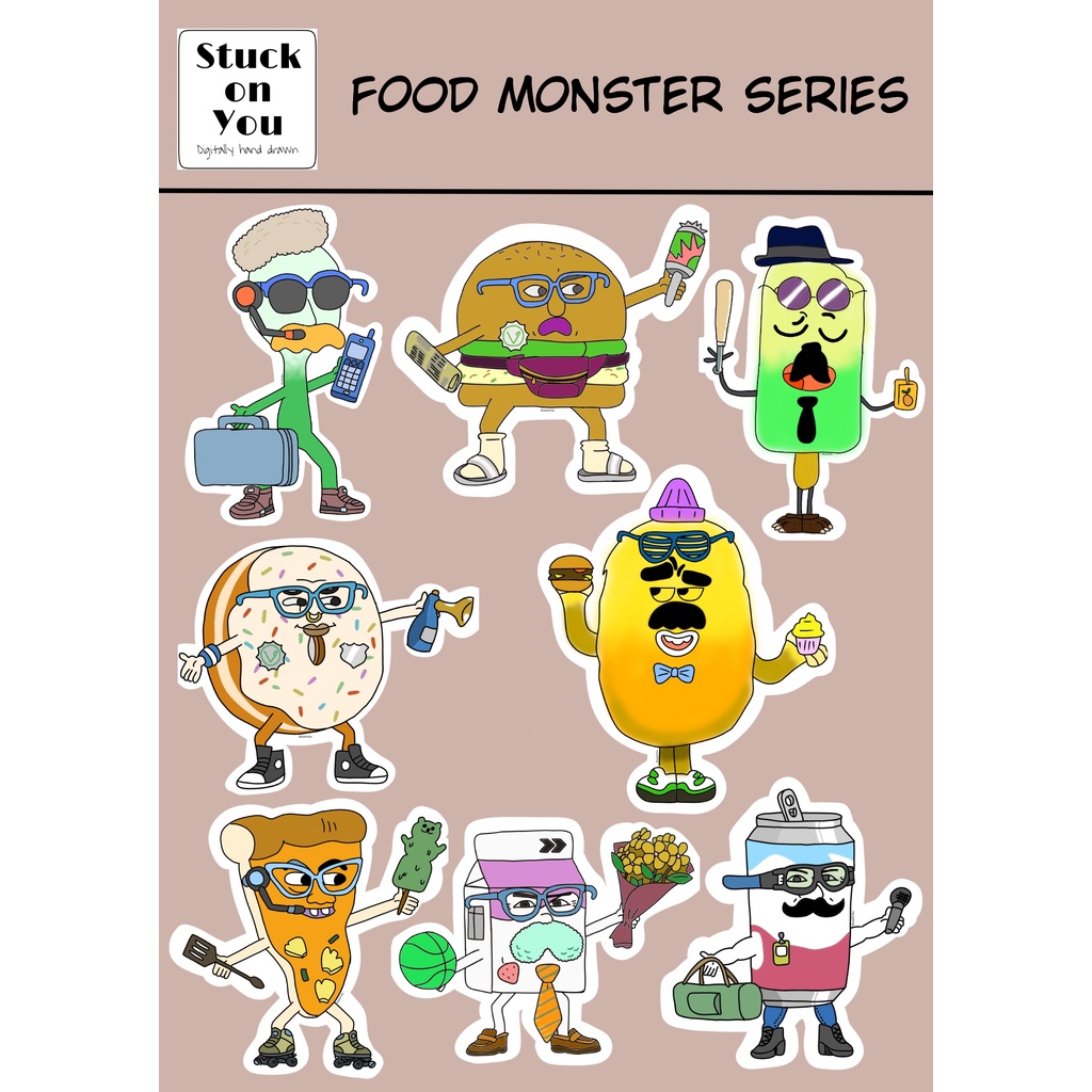 Jual Sticker Sheet Food Monster Series | Shopee Indonesia
