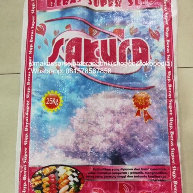 Jual 50 lbr Karung Beras Sakura 10KG | Shopee Indonesia