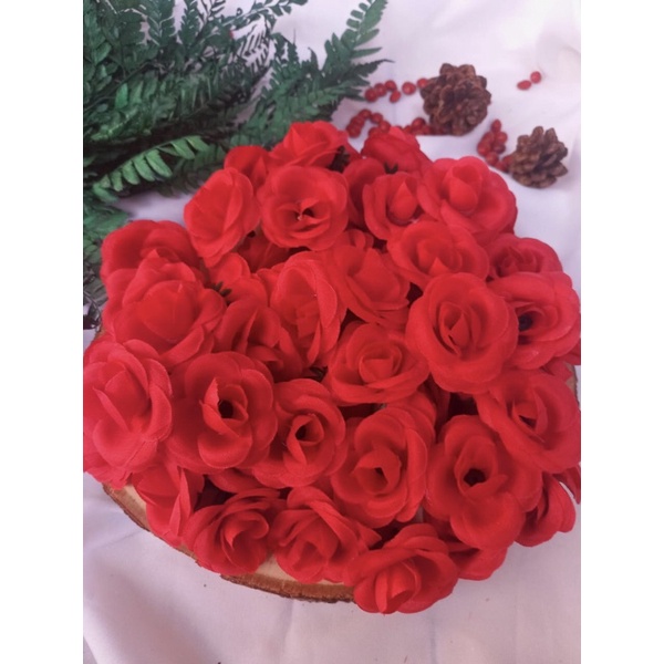 Jual Aplikasi Kelopak Bunga mawar merah Palsu Mini Hiasan Rustic Mahar ...