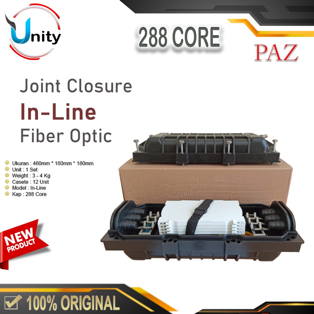 Jual Joint Closure 288C Fiber Optic JB Inline FO FTTH 288 Core PAZ ...