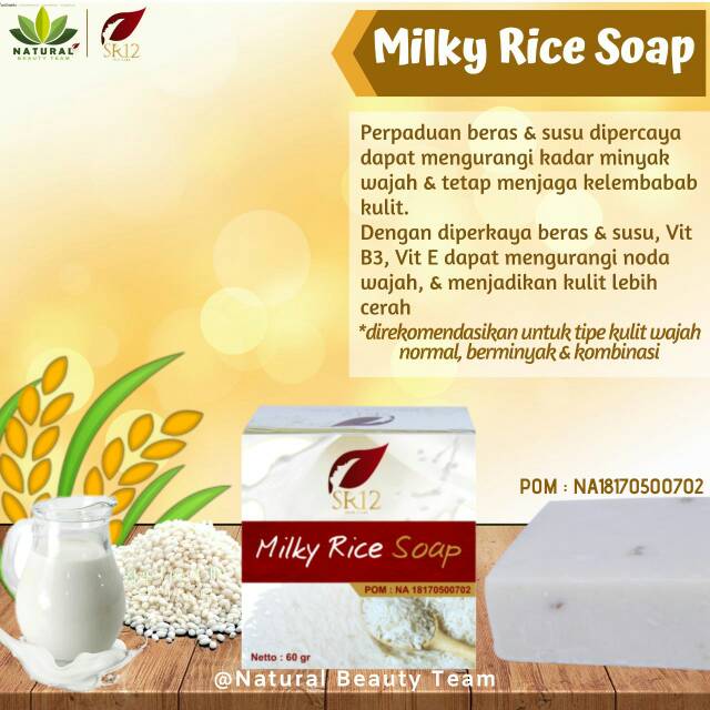 Jual Milky rice soap sr12 | untuk kulit normal/kombinasi | Shopee Indonesia