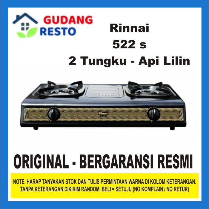 Jual Rinnai Kompor Gas 2 Tungku RI 522 s / 522s Ceflon Batik Series ...