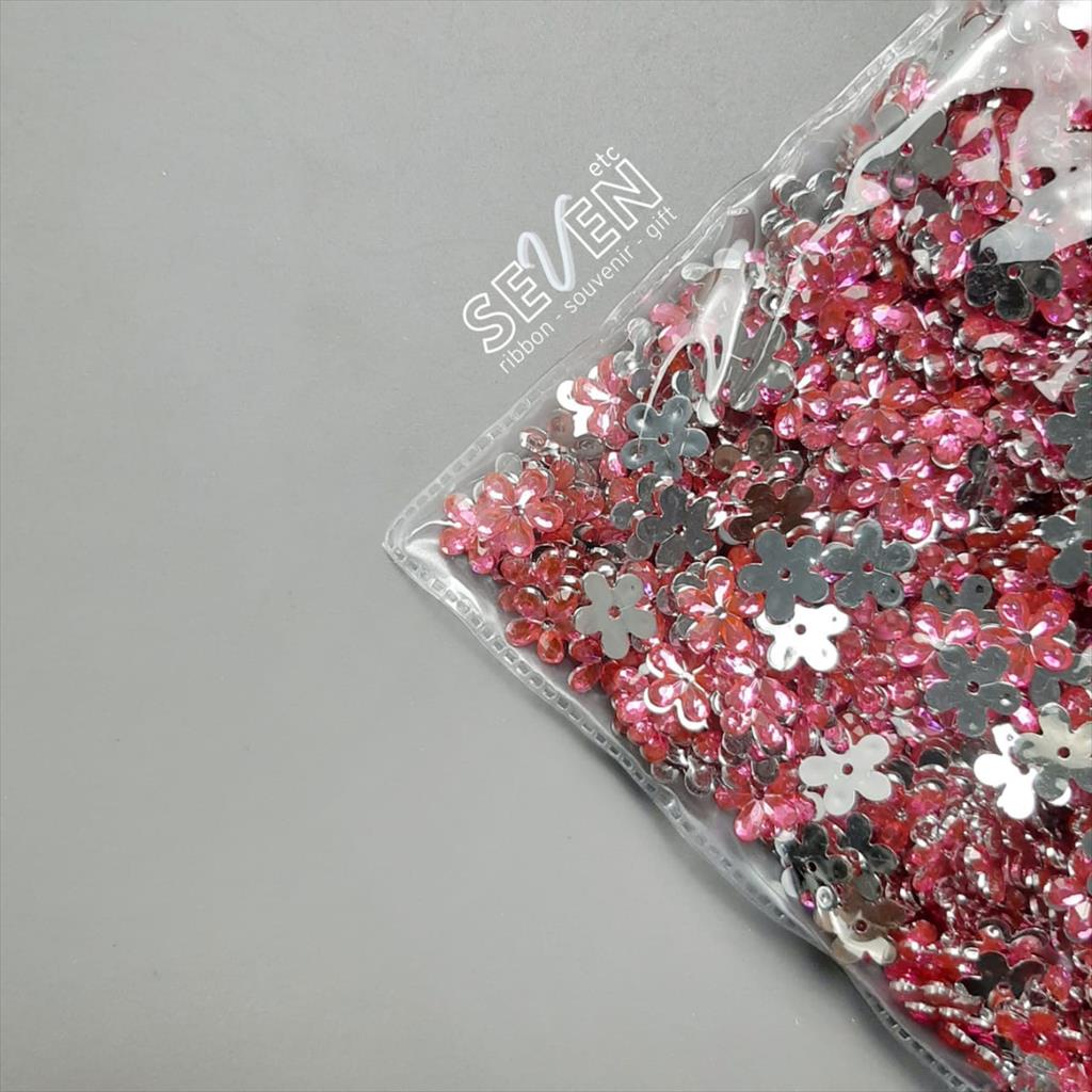 Jual [10 gram] Aplikasi Bunga Permata Acrylic 12 mm PINK MUDA | Shopee ...